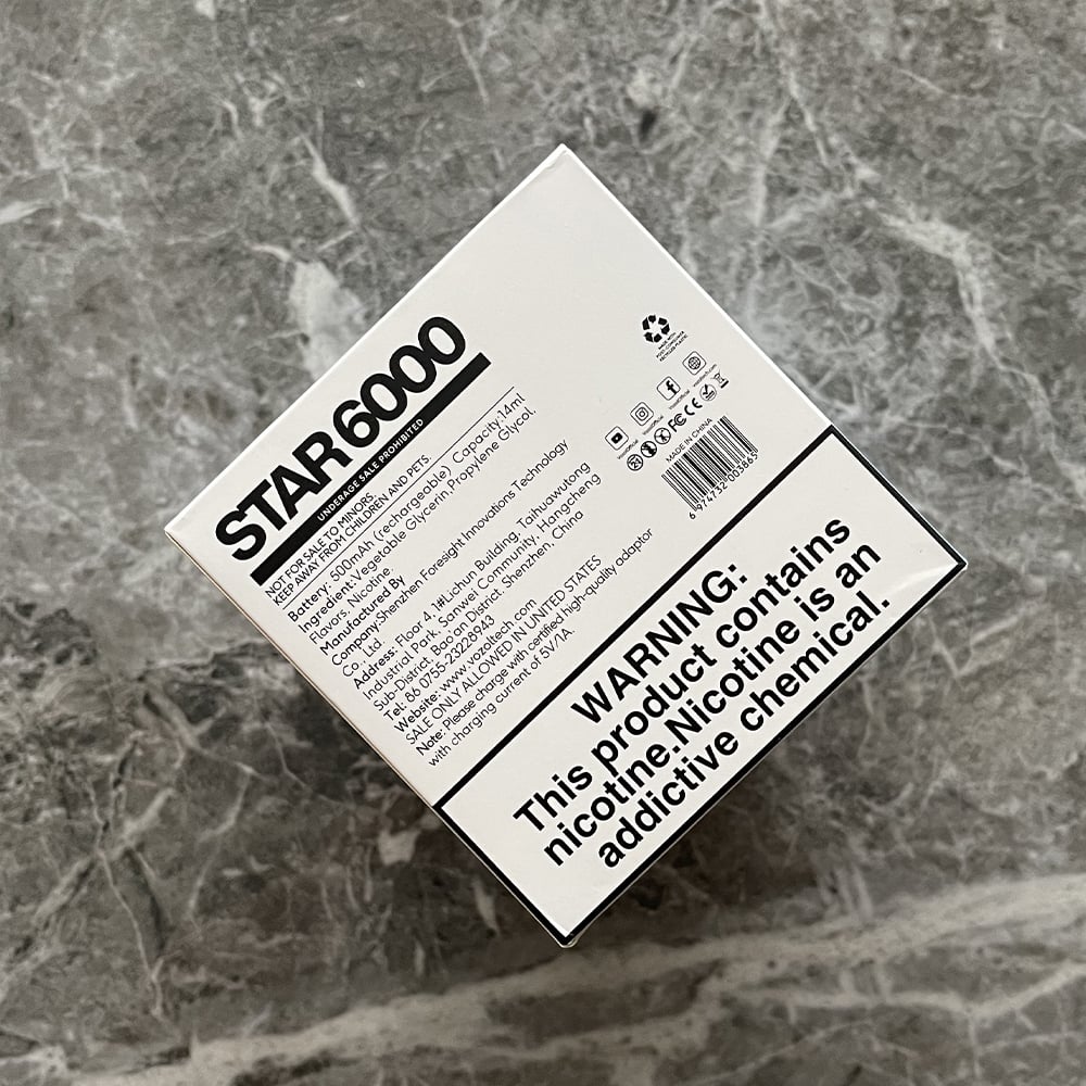 Vozol Star 6000 Blue Razz Lemon💨 ‣ Disposable ‣ Only £12👍