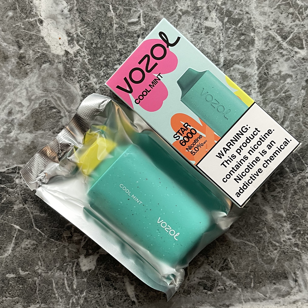 Vozol Star 6000 Cool Mint💨 - Disposable Vape ‣ Only £12👍