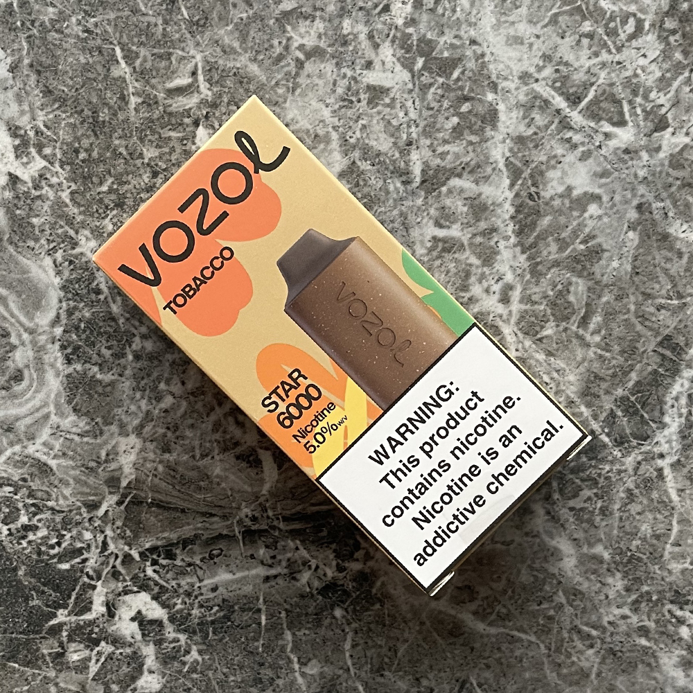 Vozol Star 6000 Tobacco💨 - Disposable Vape ‣ Only £12👍