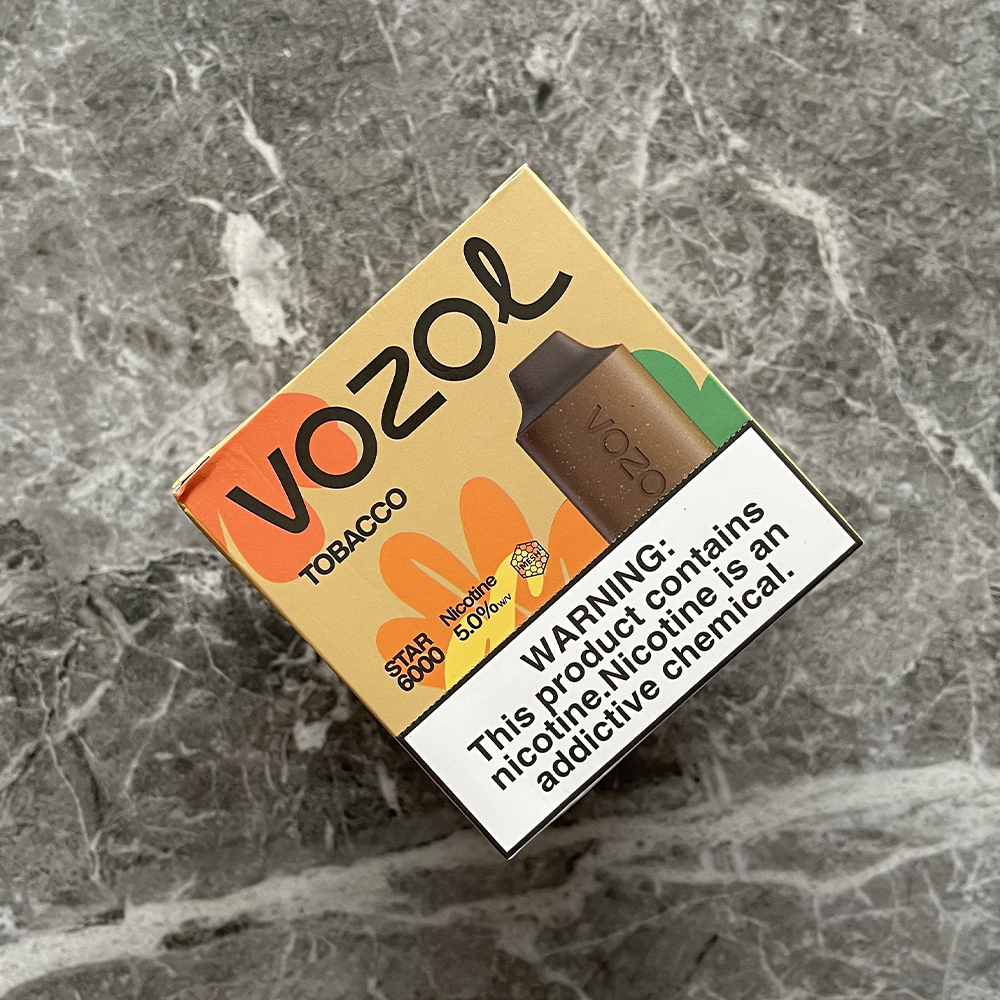 Vozol Star 6000 Tobacco💨 - Disposable Vape ‣ Only £12👍